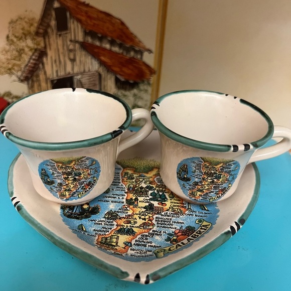 Kitchen | Calabria Themed Ceramic Espresso Cups And Saucer Set | Poshmark